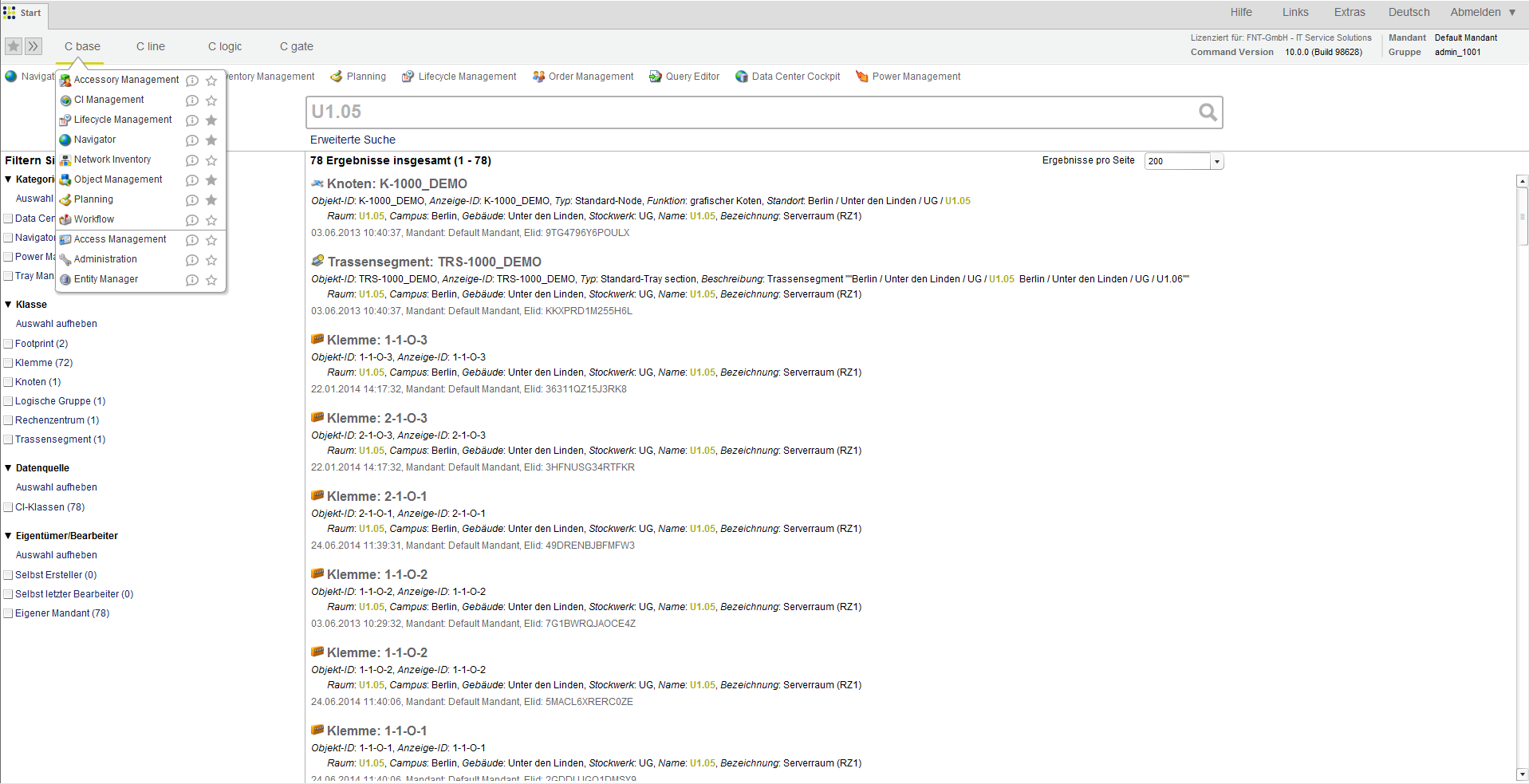 FNT Command C base - FNT Software